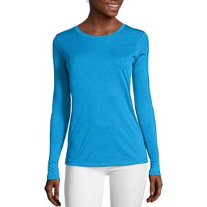 Hanes womens Sport Cool Dri Performance Long Sleeve T-shirt Shirt, Underwater Blue, Large US