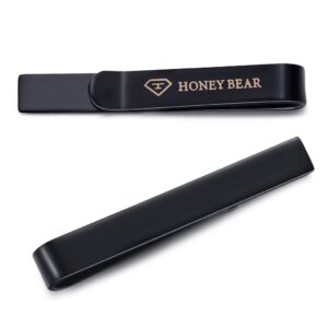 honey bear mens boys skinny tie clip bar for narrow tie wedding gift 4cm black