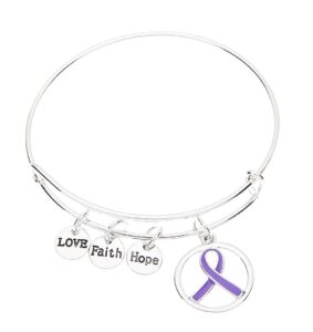 infinity collection purple ribbon bracelet, pancreatic cancer bracelet, purple ribbon awareness bracelet, gift for women