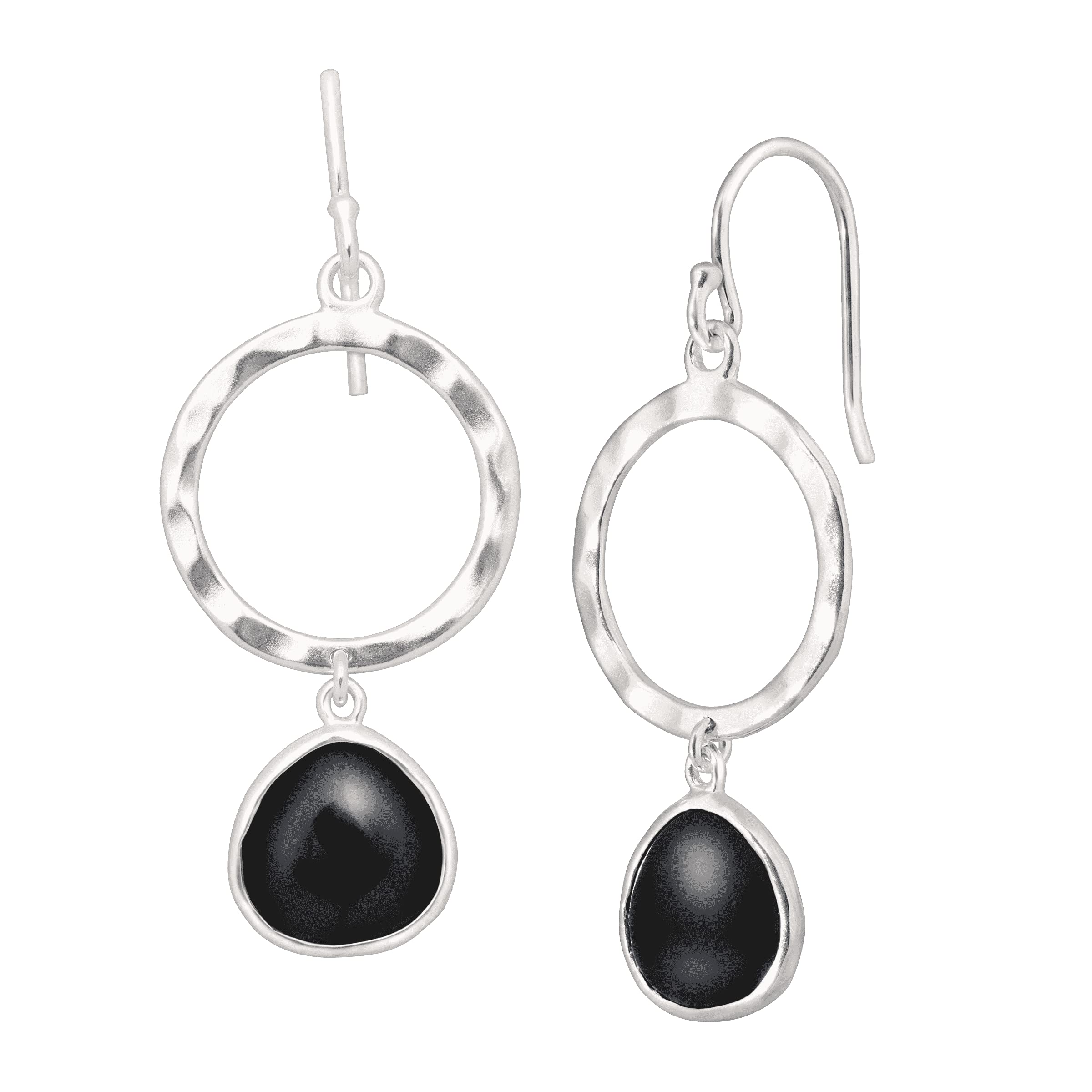 Silpada 'Dark Halo' Natural Black Agate Drop Earrings in Sterling Silver