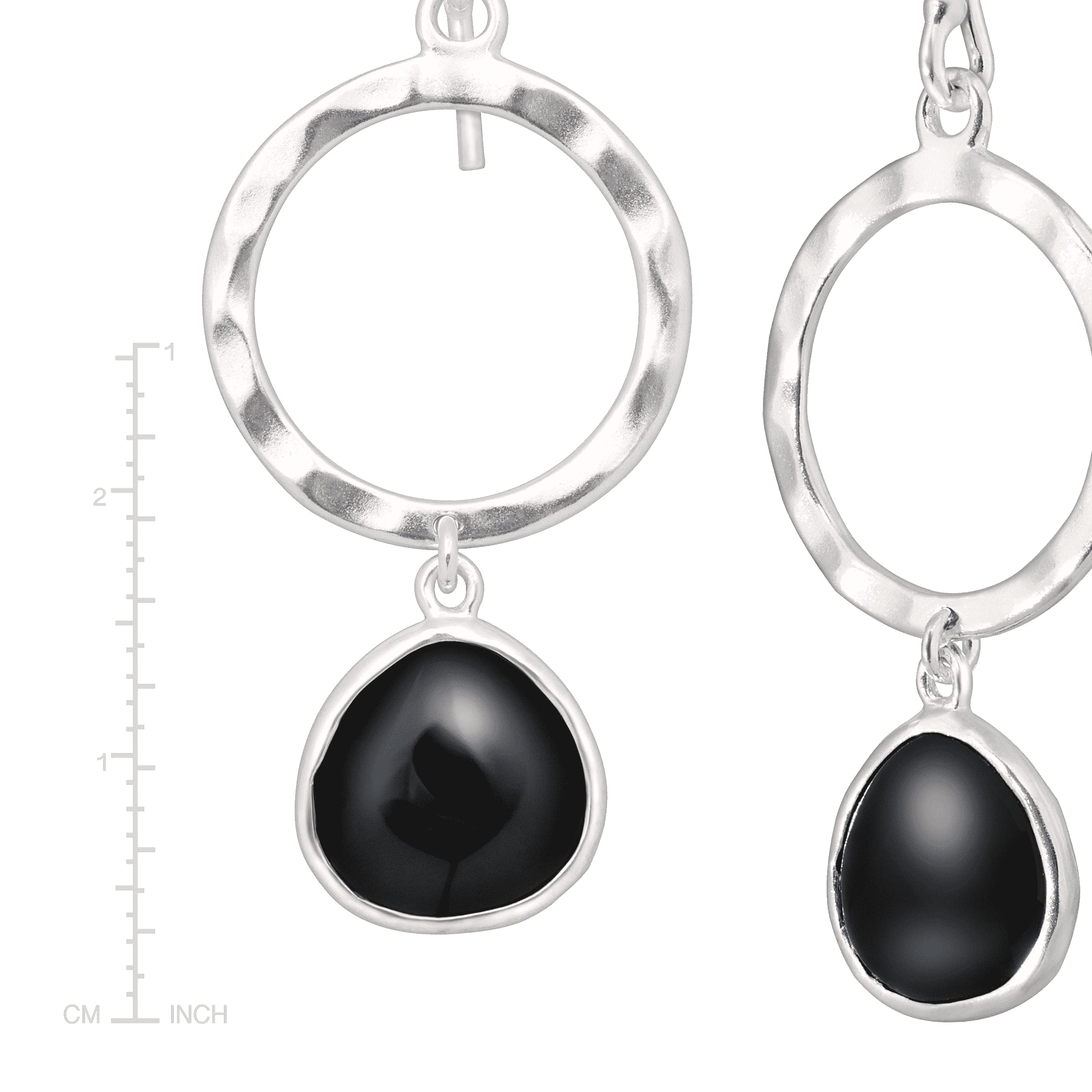 Silpada 'Dark Halo' Natural Black Agate Drop Earrings in Sterling Silver