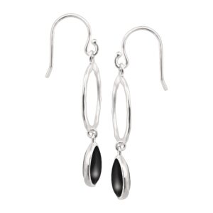 Silpada 'Dark Halo' Natural Black Agate Drop Earrings in Sterling Silver