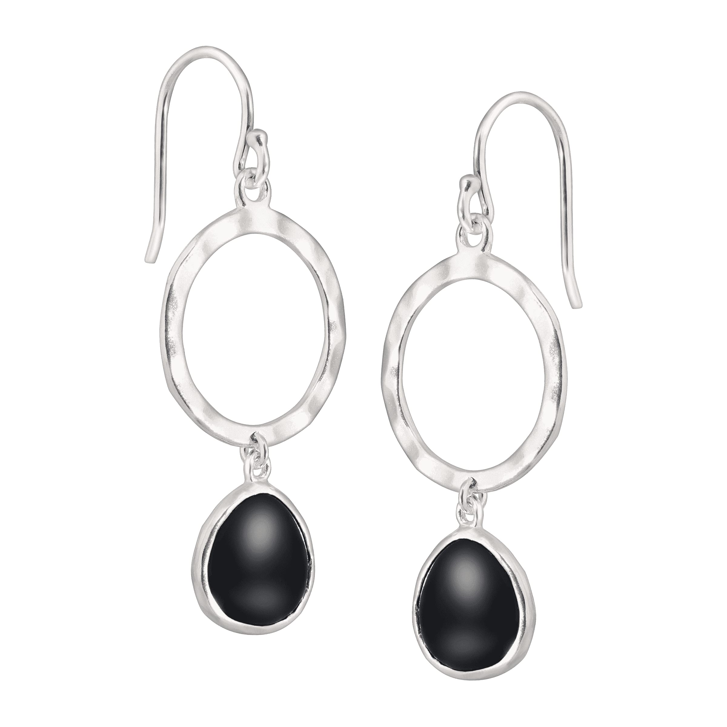 Silpada 'Dark Halo' Natural Black Agate Drop Earrings in Sterling Silver