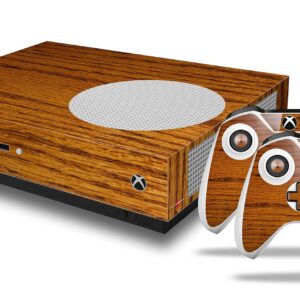 WraptorSkinz Decal Vinyl Skin Wrap Compatible with Xbox One S Console and Controllers - Wood Grain - Oak 01