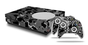 wraptorskinz decal vinyl skin wrap compatible with xbox one s console and controllers - wraptorcamo old school camouflage camo black