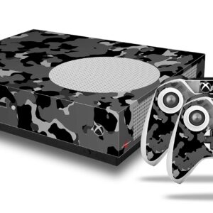 WraptorSkinz Decal Vinyl Skin Wrap Compatible with Xbox One S Console and Controllers - WraptorCamo Old School Camouflage Camo Black