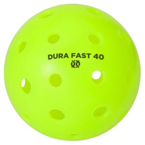 dura fast 40 pickleballs | outdoor pickleball balls | neon | pack of 6 | usapa approved and sanctioned for tournament play