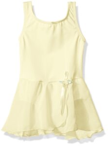 clementine apparel little (2-7) clementine pretty girl's tank leotard dress, lemon, 4-6