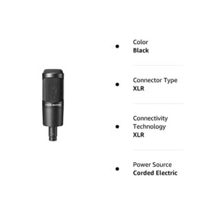 Audio-Technica AT2035 Large Diaphragm Studio Condenser Microphone (Renewed)