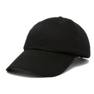 dalix unisex youth childrens cotton cap adjustable plain hat - unstructured (black)