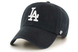 47 brand los angeles la dodgers clean up dad hat cap, black, white, one size