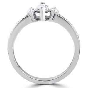 P3 POMPEII3 1ct 3-Stone Marquise Diamond Engagement Ring 14K White Gold - Size 8