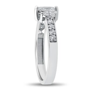 P3 POMPEII3 1ct 3-Stone Marquise Diamond Engagement Ring 14K White Gold - Size 8