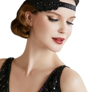 BABEYOND 1920s Flapper Headband Crystal Great Gatsby Headpiece Vintage 20s Flapper Gatsby Accessories (Style-2)