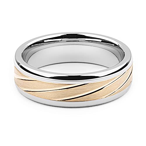 Alain Raphael 7 millimeters wide two-tone cobalt & 14K yellow gold wedding band (solid, not plated)