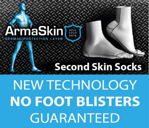 ArmaSkin Extreme Anti-Blister No Show Athletic Running Socks for Men and Women (Small, White)