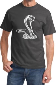 ford mustang cobra t-shirt men's ford clothing tee shirt, charcoal, xx-large