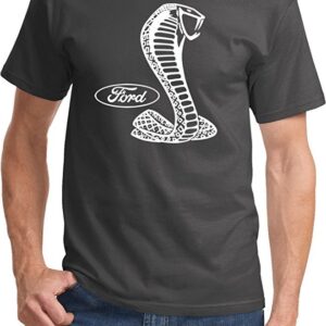 Ford Mustang Cobra T-Shirt Men's Ford Clothing Tee Shirt, Charcoal, XX-Large