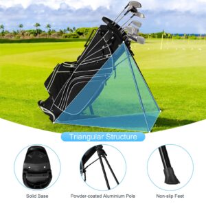 Tangkula Golf Stand Bag with 6 Way Top Dividers, Lightweight Golf Bag with Adjustable Dual Strap & 8 Pockets, Waterproof Rain Hood, Portable for Men Women