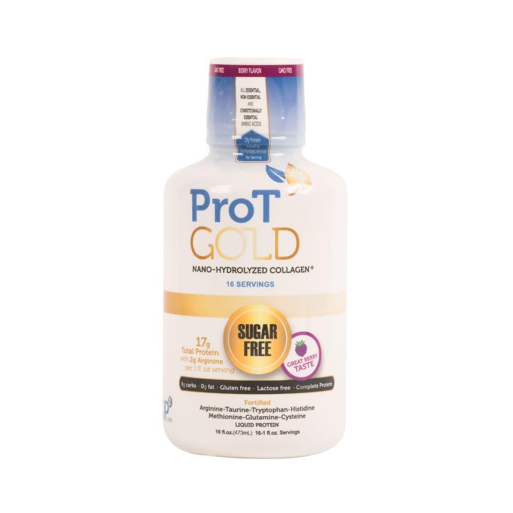 ProT GOLD Berry Sugar Free Liquid Protein Shot - 16oz Anti Aging. Proven to Boost Immunity. Formula Trusted by 4,000+ Medical Facilities for Complete Protein Nutrition and Proven 2X Faster Healing