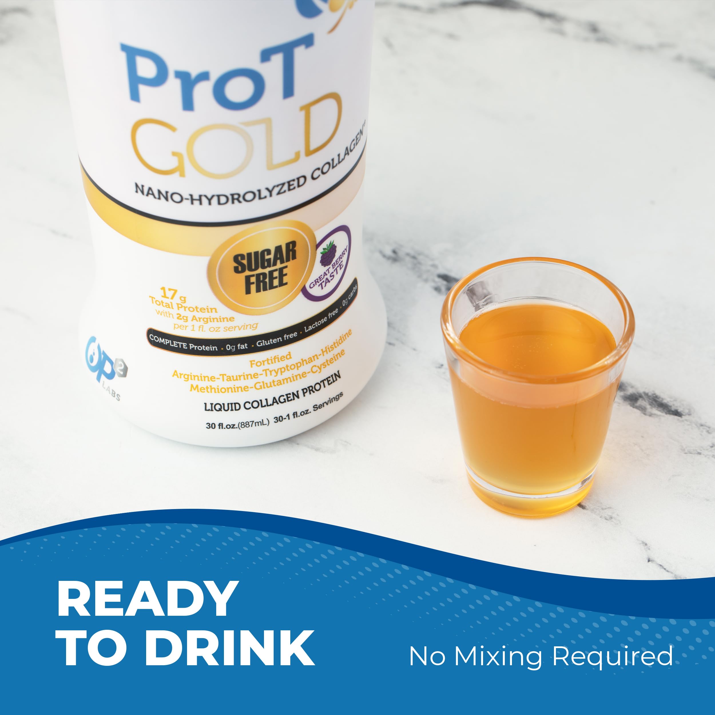 ProT GOLD Berry Sugar Free Liquid Protein Shot - 16oz Anti Aging. Proven to Boost Immunity. Formula Trusted by 4,000+ Medical Facilities for Complete Protein Nutrition and Proven 2X Faster Healing