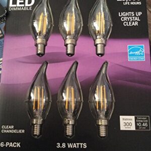 Feit Dimmable LED Clear Chandelier Soft White 6-Pack (40W Replacement) 3.8W