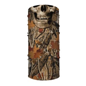 SA Company Face Shield Micro Fiber Protect from Wind, Dirt and Bugs. Worn as a Balaclava, Neck Gaiter & Head Band for Hunting, Fishing, Boating, Cycling, Paintball and Salt Lovers Forest Camo Skull