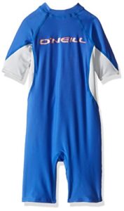 o'neill toddler o'zone upf 50+ short sleeve spring suit, blue/grey/red, 1