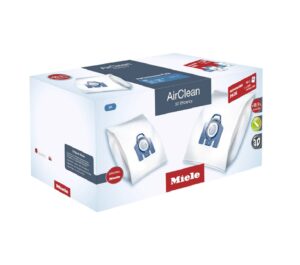 miele performance pack airclean 3d gn vacuum cleaner bags, 16 x bags, 1 x hepa filter