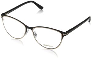 tom ford oval eyeglasses tf5420 005 matte/shiny black/gold 54mm ft5420