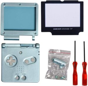 timorn full parts housing shell pack replacement for gba sp gameboy advance sp (light blue pack)