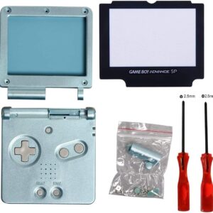 Timorn Full Parts Housing Shell Pack Replacement for GBA SP Gameboy Advance SP (Light Blue Pack)