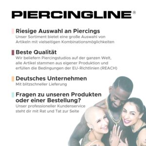 PIERCINGLINE Segment Ring Clicker made of surgical steel - Hoop Piercing in gold, silver, rose gold or black - nose ring, septum ring, ear helix piercing jewelry or tragus cartilage hoop