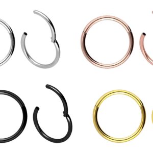 PIERCINGLINE Segment Ring Clicker made of surgical steel - Hoop Piercing in gold, silver, rose gold or black - nose ring, septum ring, ear helix piercing jewelry or tragus cartilage hoop