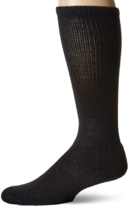 thorlos unisex ms anti-fatigue thick padded over the calf sock, black, large