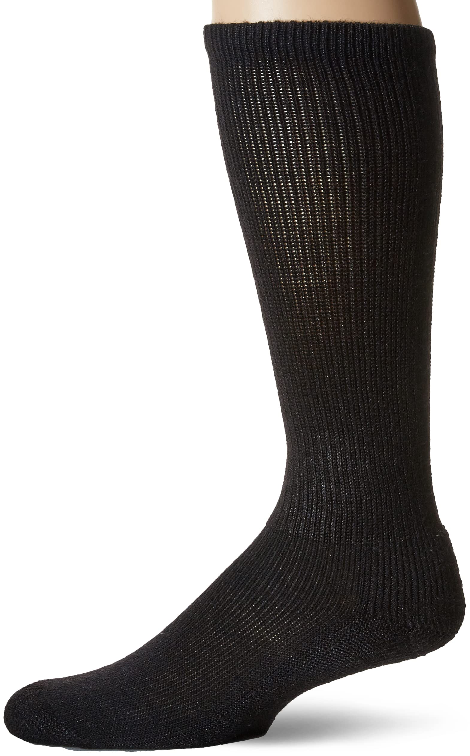 Thorlos Unisex MS Anti-Fatigue Thick Padded Over the Calf Sock, Black, Large