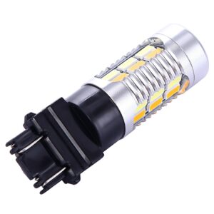 3157 3057 3357 4157 Turn Signal White Yellow Amber Switchback Led Light Bulbs 22 SMD with Projector, for Standard Socket, Not CK, Pair of 2