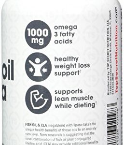 Top Secret Nutrition Fish Oil and CLA Veggie Softgels, 120 Count