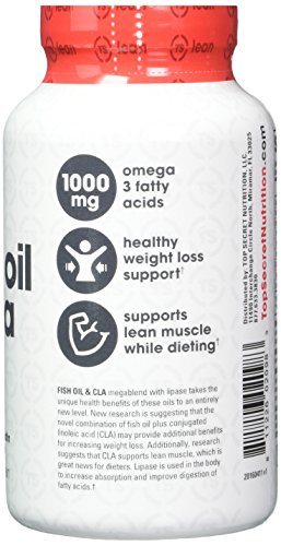 Top Secret Nutrition Fish Oil and CLA Veggie Softgels, 120 Count