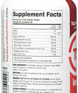 Top Secret Nutrition Fish Oil and CLA Veggie Softgels, 120 Count