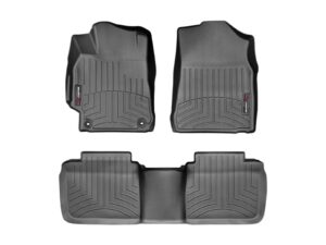 weathertech custom fit floorliners for toyota camry - 1st & 2nd row (447881-444002), black