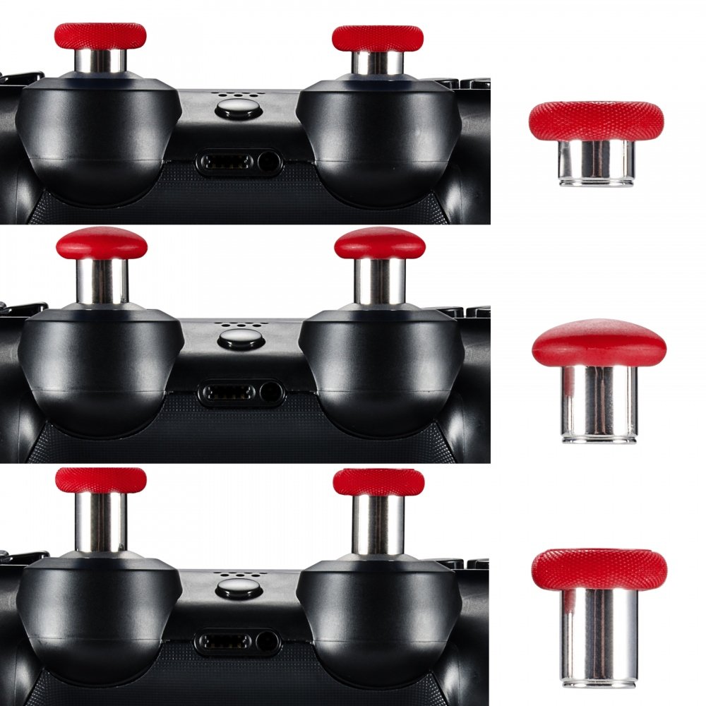 eXtremeRate 8 in 1 Red Metal Magnetic Thumbsticks Analog Joysticks for Xbox One, Xbox One Elite, Xbox One S, Xbox Series X, PS4 Slim, PS4 Pro, PS4 Controller with T8H Cross Screwdrivers