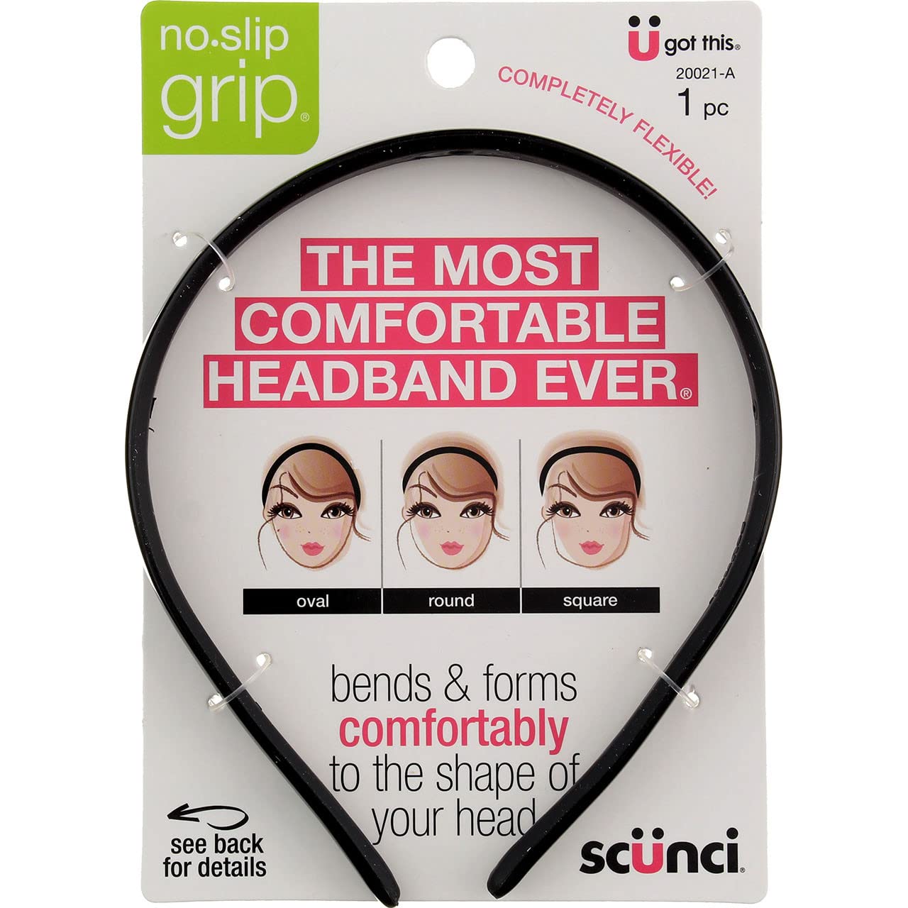 Scunci No Slip Grip Bendable Headband - 3 per case.