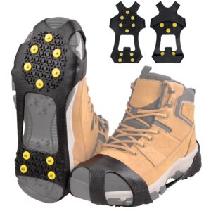 ice snow traction cleats crampons anti-slip snow shoes cleats for boots shoes winter walking on snow and ice overshoe slip-on stretch footwear for men women