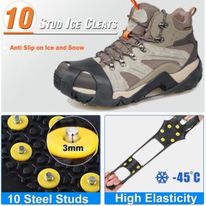 Ice Snow Traction Cleats Crampons Anti-Slip Snow Shoes Cleats for Boots Shoes Winter Walking on Snow and Ice Overshoe Slip-on Stretch Footwear for Men Women