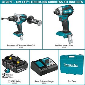 Makita XT267T 18V LXT Lithium-Ion Brushless Cordless 2-Pc. Combo Kit (5.0Ah),