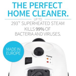 Dupray HOME Steam Cleaner European Made Kills 99.99%* Bacteria Viruses for Disinfection and Cleaning Flooring, Cars, Tile, and More