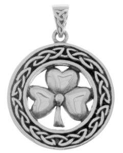 jewelry trends celtic good luck clover shamrock sterling silver pendant