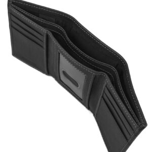 Timberland mens Genuine Leather Rfid Blocking Trifold Wallet, Black, One Size