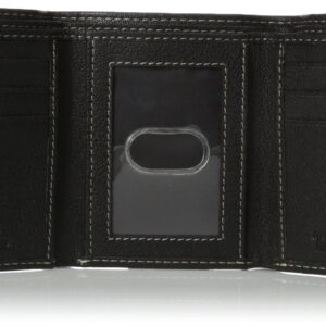 Timberland mens Genuine Leather Rfid Blocking Trifold Wallet, Black, One Size